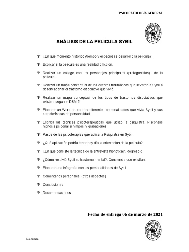 Análisis de la película Sybil y su psicopatología | PDF | Arte ...
