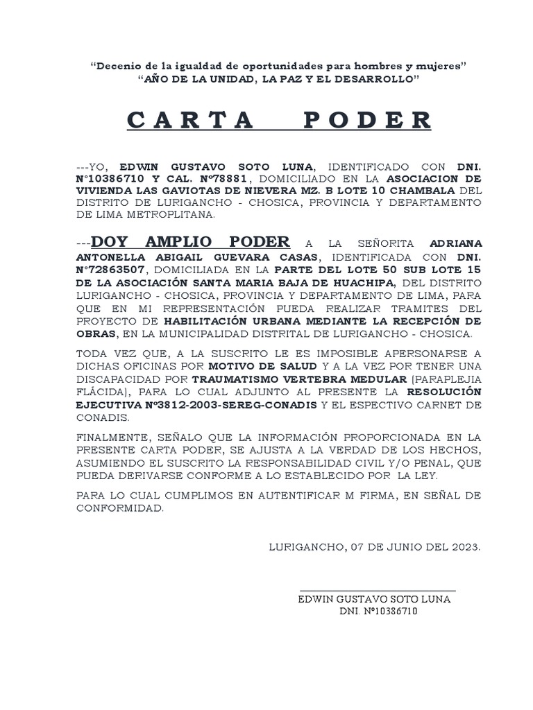 Carta Poder | PDF