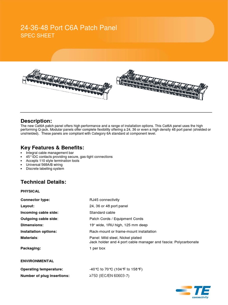 Amp Patch Panel | PDF | Electrical Connector | Electrical Equipment