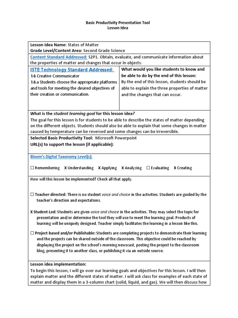 States of Matter | PDF | Project Based Learning | Cognitive Science