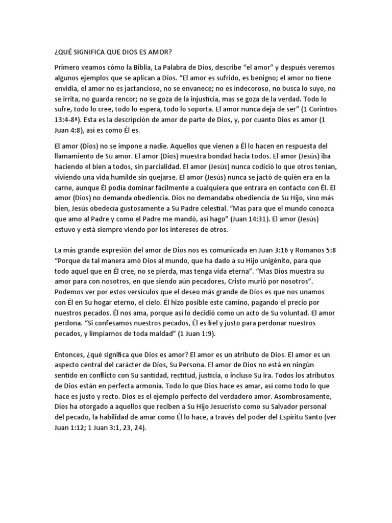 Qué Significa Que Dios Es Amor | PDF | Pecado | Amor