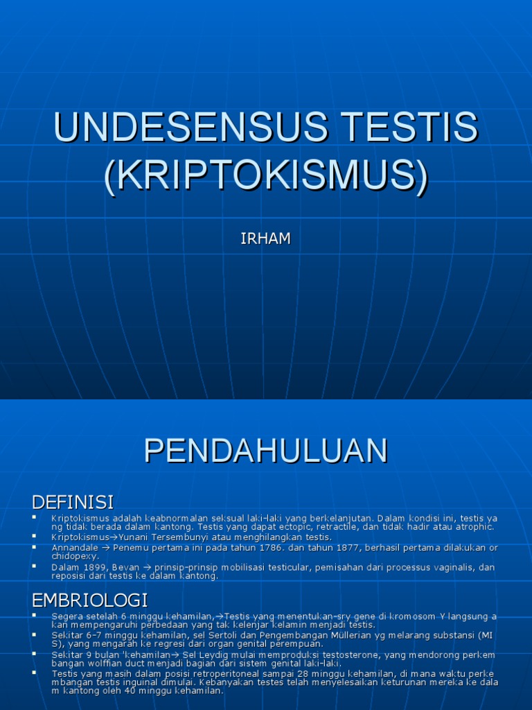 Undesensus Testis (Kriptokismus) | PDF