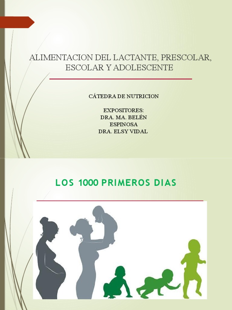 Alimentacion Del Lactante, Preescolar, Escolar y Adolescente 1 | PDF | Dieta | Alimentos