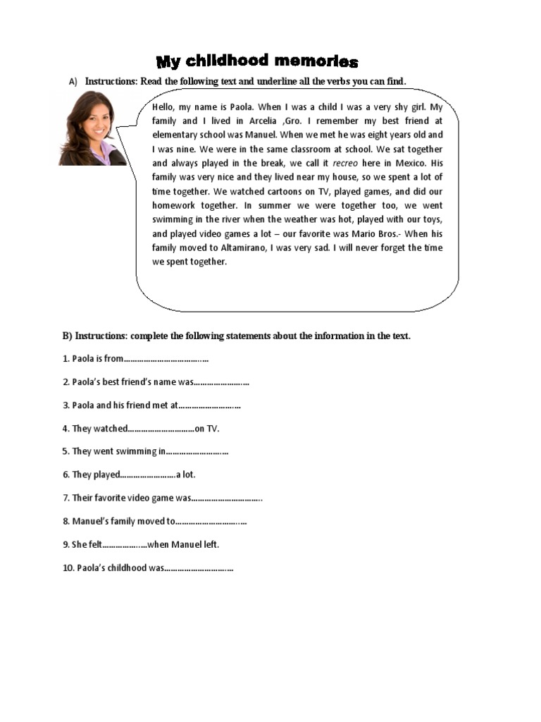 Paola's Childhood Memories Essay | PDF