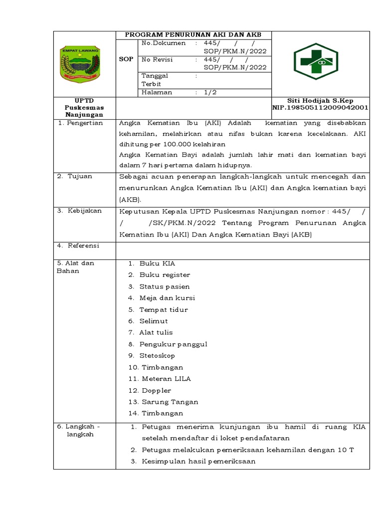 Sop Program Penurunan Aki & Akb | PDF