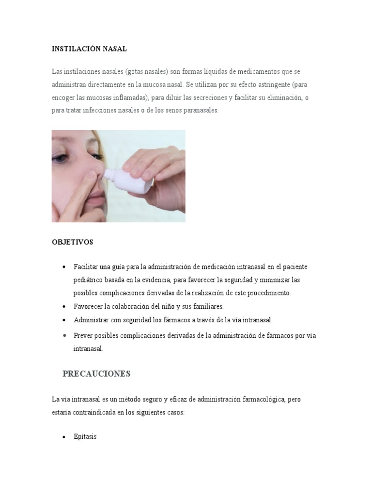 Instilación Nasal | PDF | Medicamentos con receta | Causas de la muerte