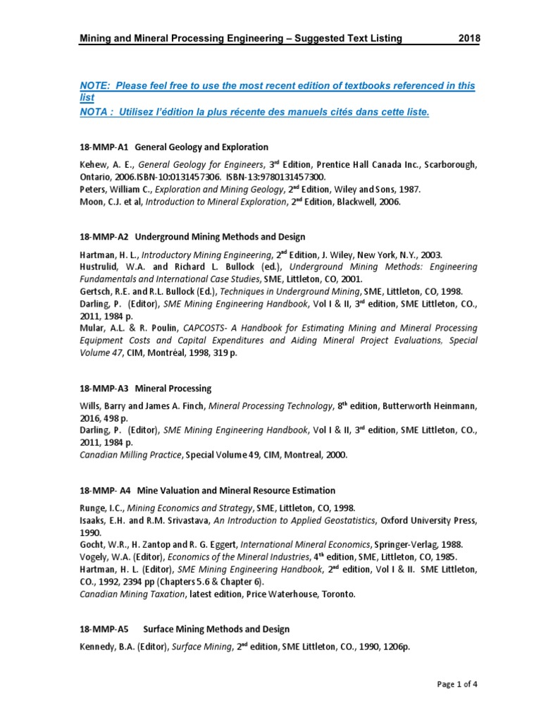 Mining Textbooks | PDF | Mining | Engineering