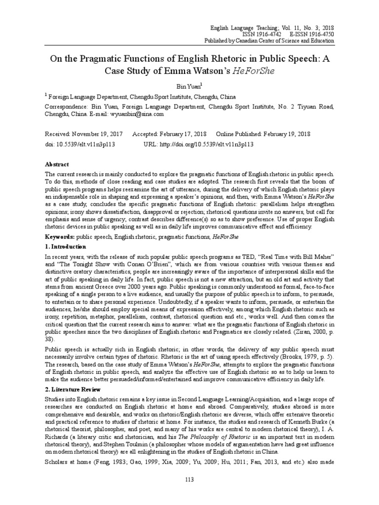 On Pragmatic Functions of Speech | PDF | Rhetoric | Public Speaking