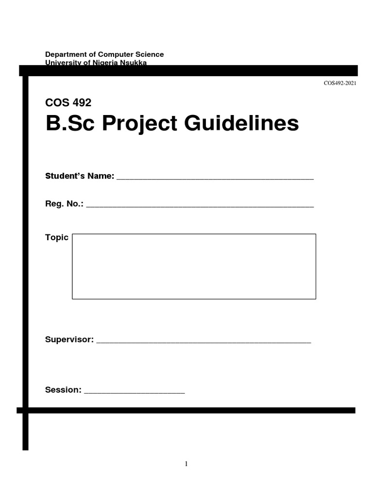 University of Nigeria BSC Project Guidelines Updated - 2021 | PDF | Web ...