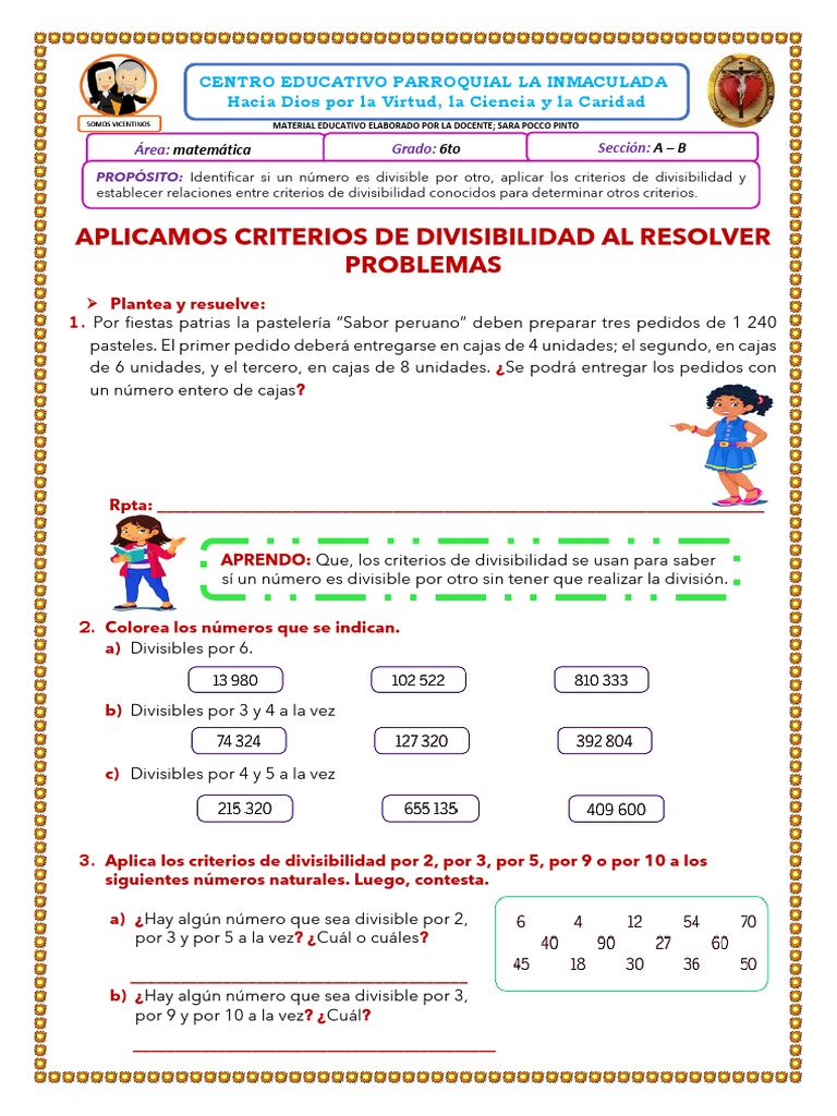 Problemas de Divisibilidad para Primaria | PDF | Teoría de los números ...