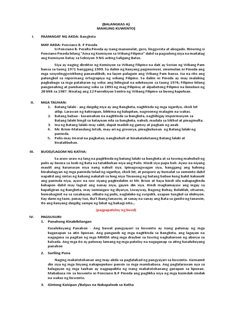 Mga Halimbawang Suri Gamit Ang Balangkas | PDF