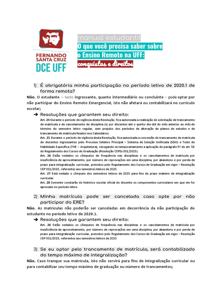 Manual Estudantil - Ere - Dce Uff | PDF | Pedagogia | Formação ...