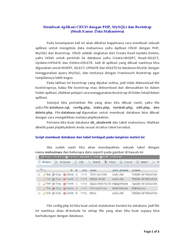 6 Membuat Aplikasi Crud Menggunakan Php Mysqli Dan Bootstrap Pdf 0124