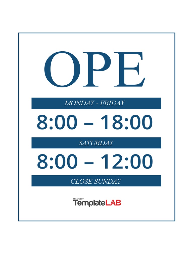 Business Hours Template V2 | PDF