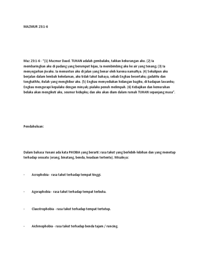 Mazmur 23 - 1-6 | PDF