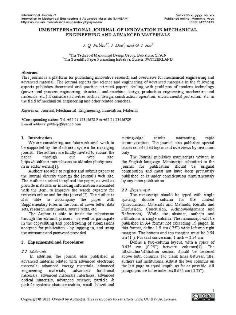 Article Template | PDF | Bracket | Engineering