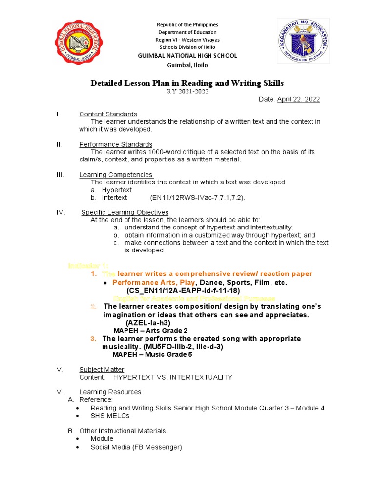 Ambers Sample DLP | PDF | Learning | Intertextuality