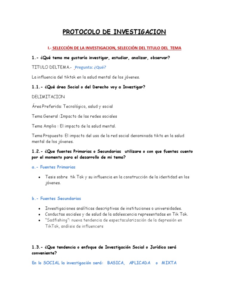 Protocolo de Investigacion | PDF | Science | Sicología