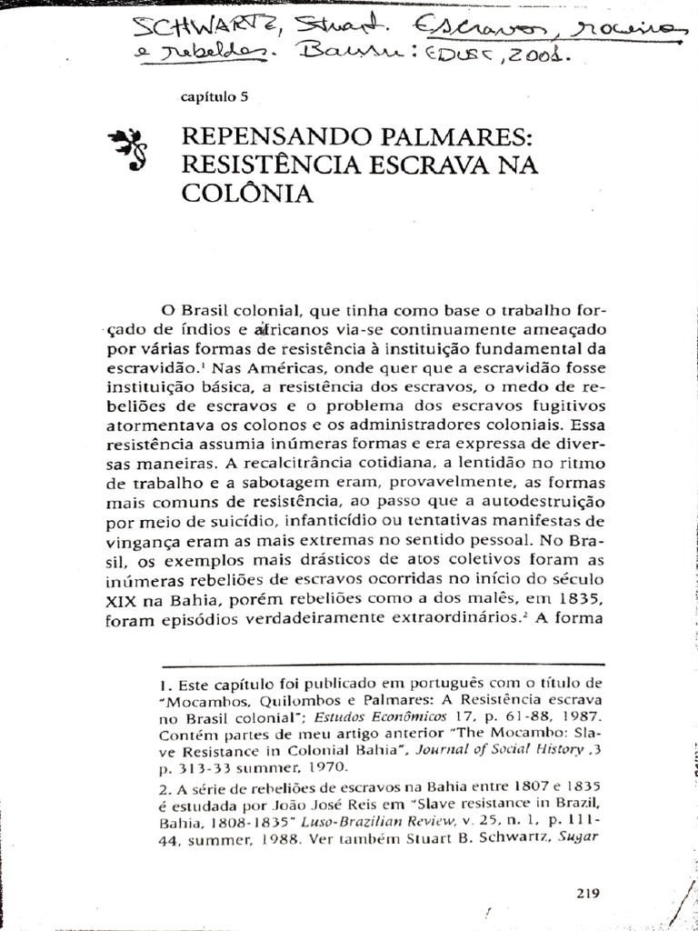 Repensando Palmares | PDF | Escravidão | Brasil