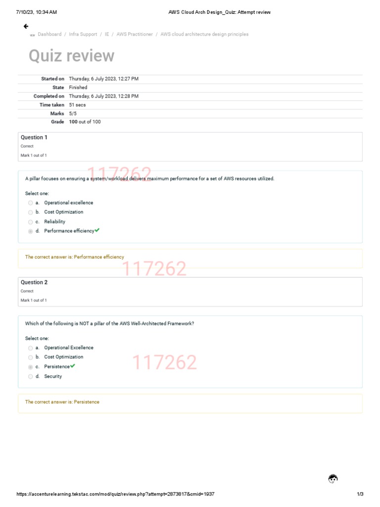 AWS Cloud Arch Design - Quiz | PDF | Program Optimization | Cloud Computing