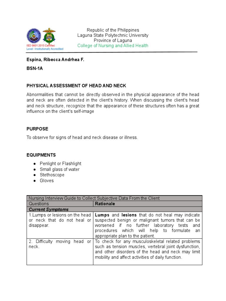 Checklist HEAD and NECK | PDF | Thyroid | Neck