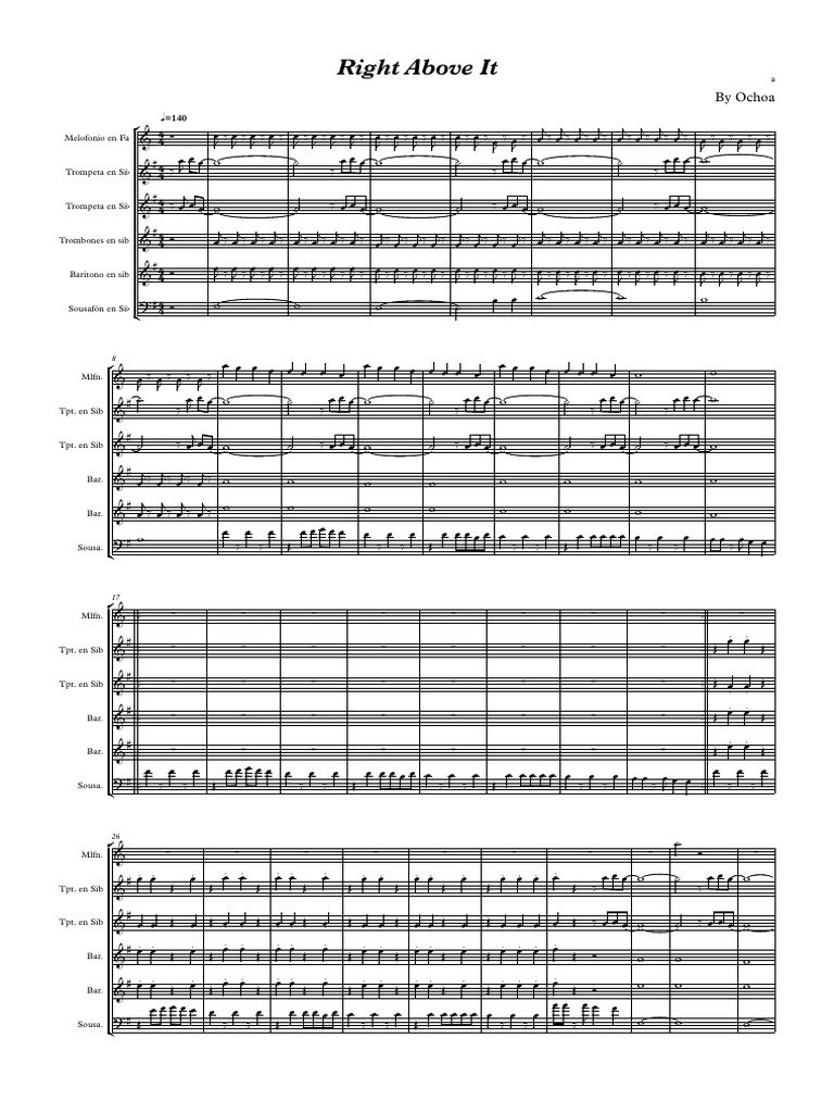 Right Above It - Score and Parts | PDF