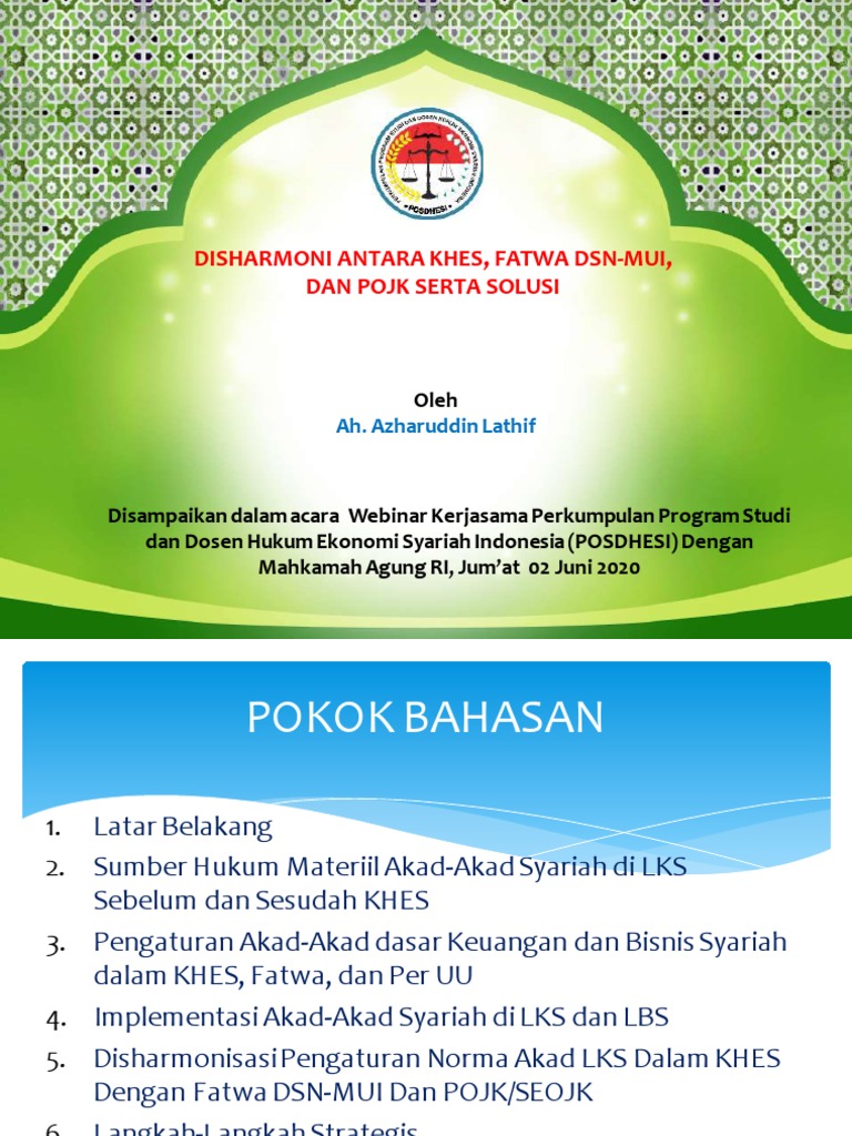 Disharmoni KHES-fatwa-dan POJK by Ahmad Azharuddin Lathif | PDF