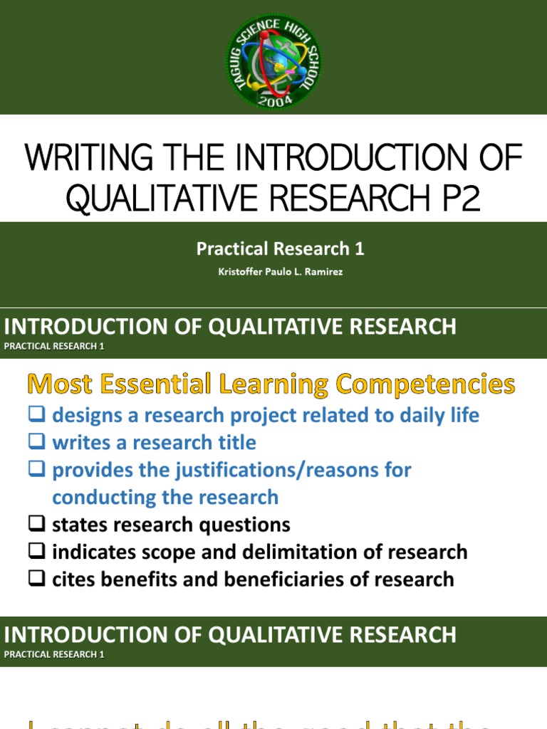 5 Writing Introduction Part 2 | PDF | Qualitative Research | Methodology