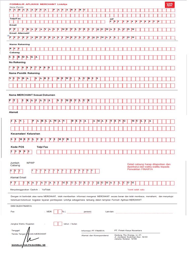 Contoh PKS LINK AJA | PDF