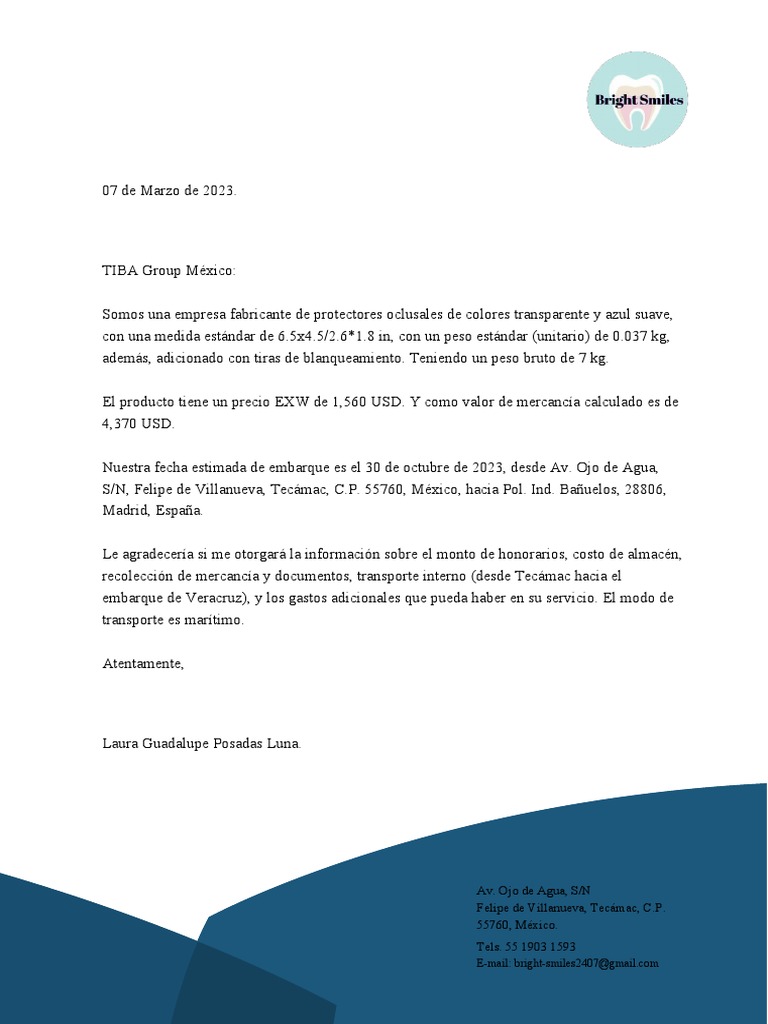 Carta Agente de Carga | PDF