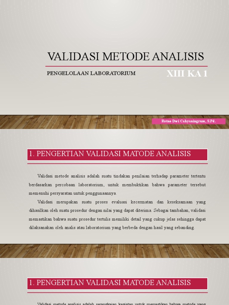 Validasi Metode Analisis | PDF