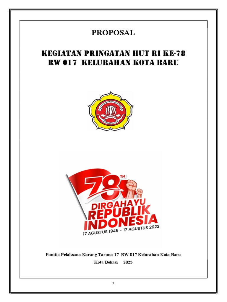 Proposal Peringatan HUT RI ke-78 RW 017 | PDF