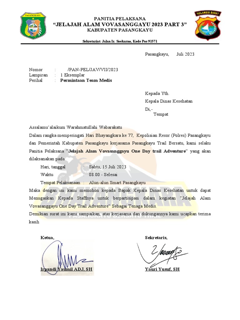Surat Permohonan Team Medis | PDF Surat Permohonan Team Medis | PDF