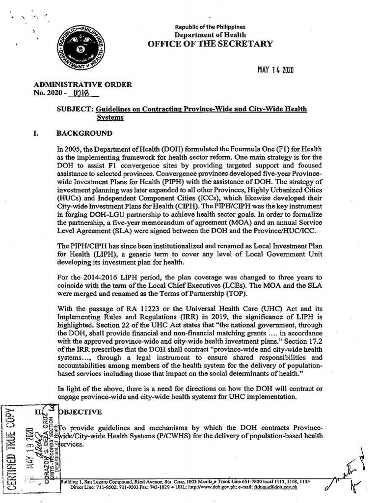DOH Guidelines for Health System Contracting | PDF | Economies | Government