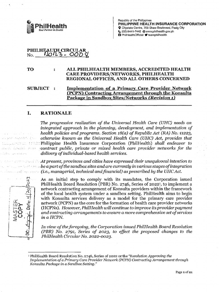 Philhealth Circ2023 0008 | PDF | Health Sciences | Medicine