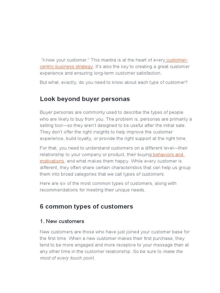 6 Common Types of Customers | PDF | Customer Relationship Management ...