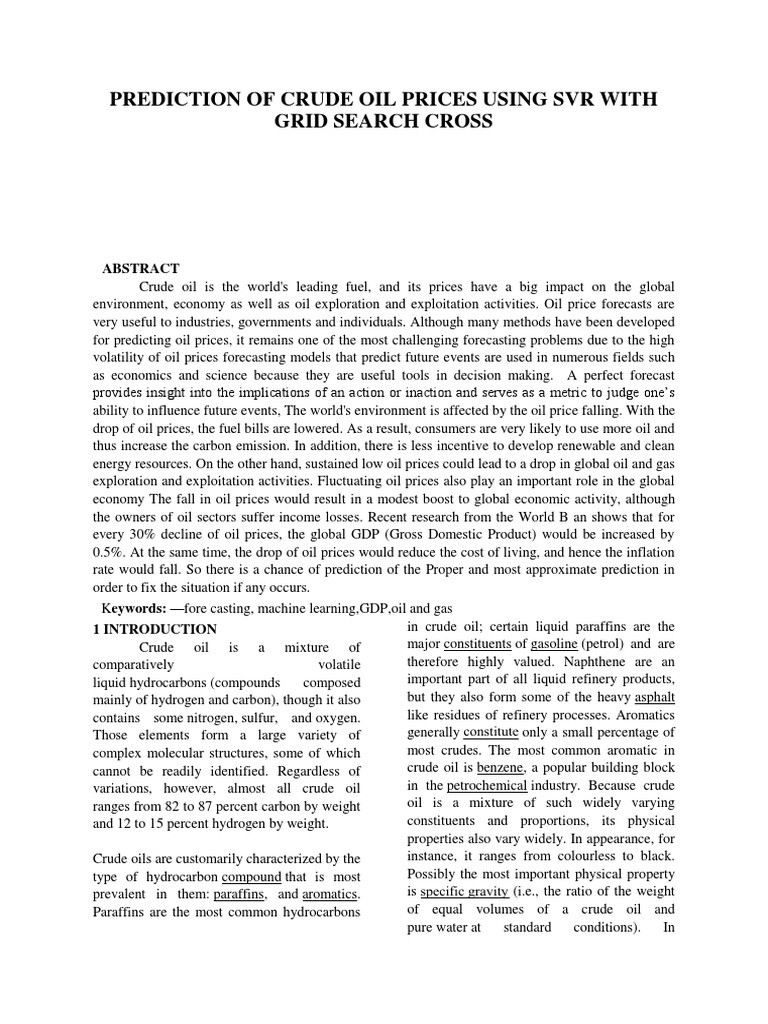 Prediction of Crude Oil Prices Using Support Vector Regression With ...