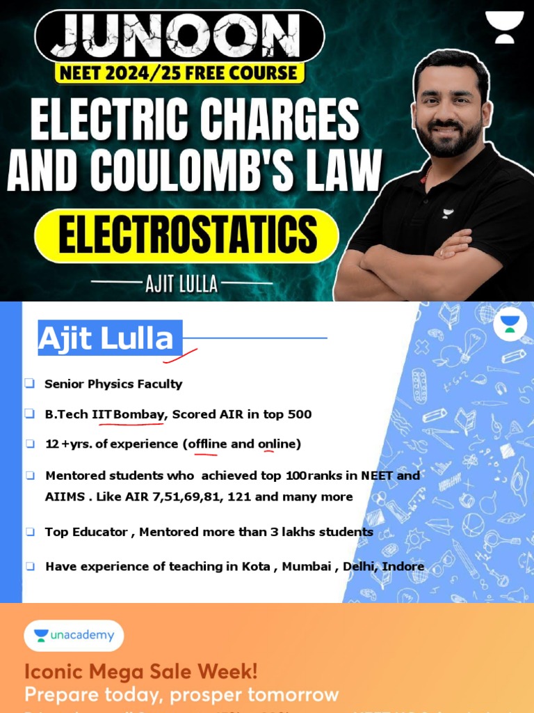 15 July Vector Physics NEET 2025 Ajit Lulla Final Edit 2 | PDF | Electric Charge | Electron