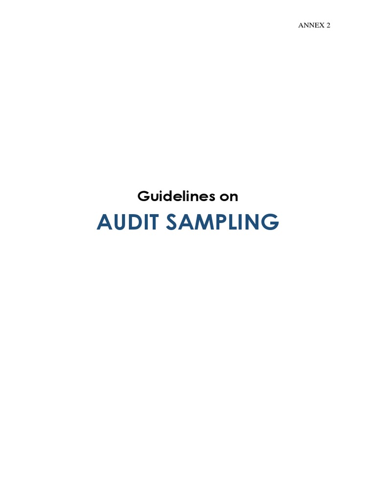 Guidelines On Audit Sampling | PDF | Audit | Financial Audit