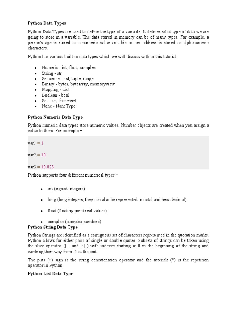 Python Data Types Unit I Pdf Boolean Data Type Data Type 6896