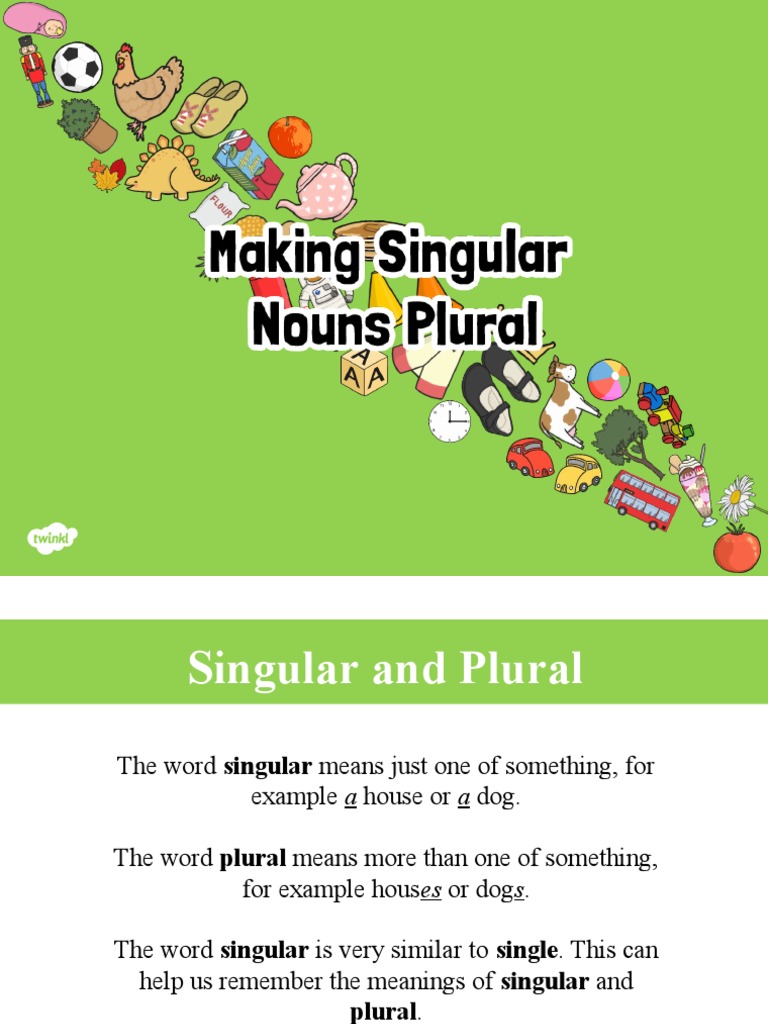 L1 Singular and Plural Nouns | PDF | Plural | Grammatical Number