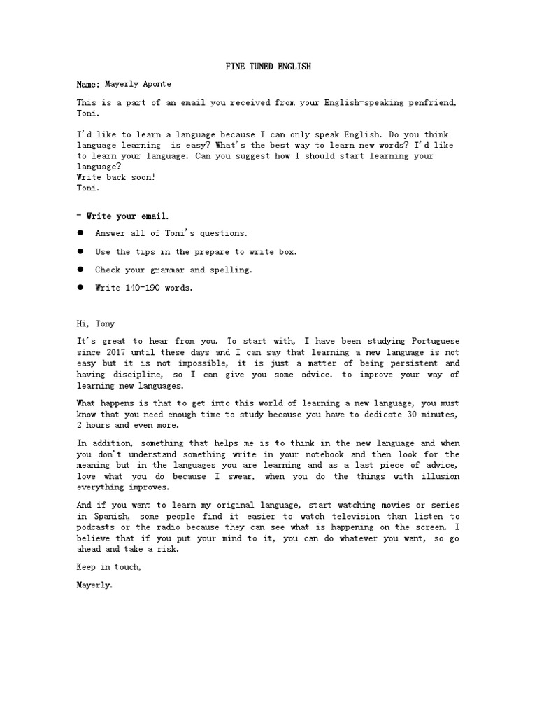 Informal Email Pdf Language Arts Discipline