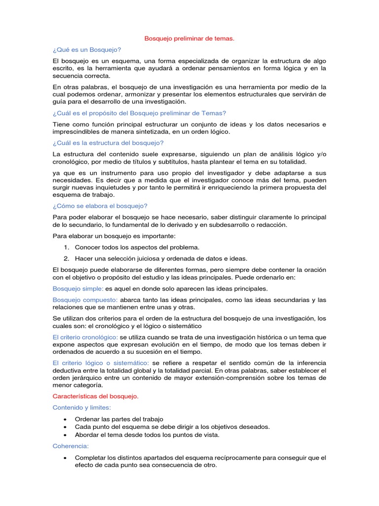 Bosquejo, Métodos y Tecnicas, Cronograma. | PDF | Razonamiento ...