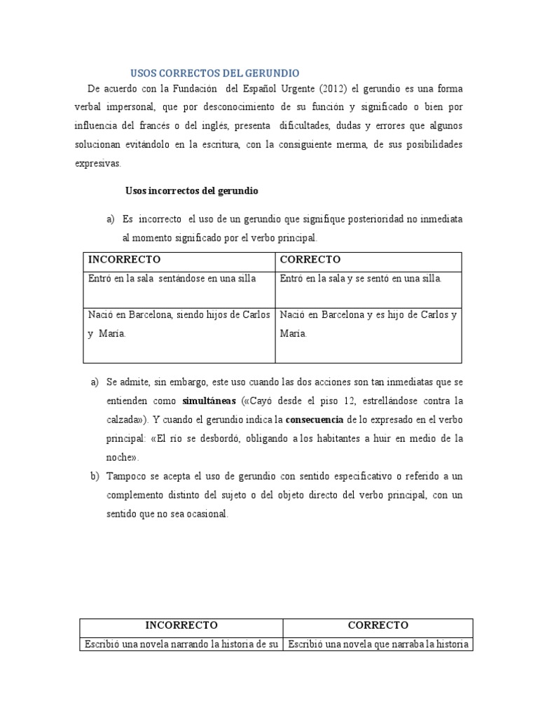 El Gerundio. Teoría y Ejercicios | PDF | Verbo | Lingüística