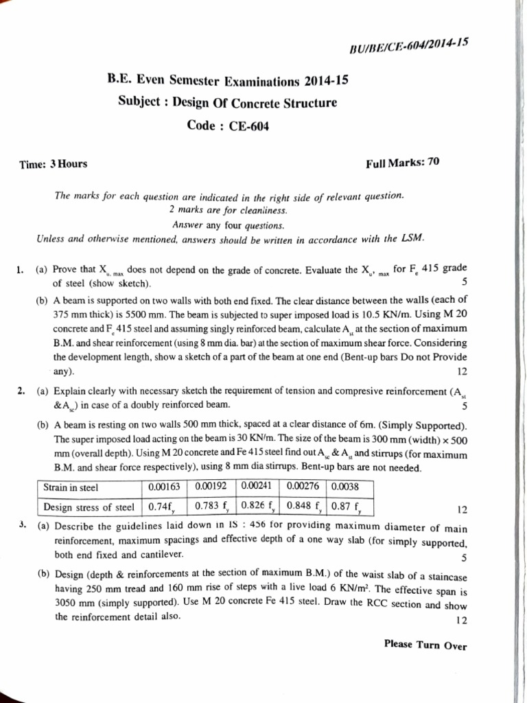Design of Concrete Structure | Download Free PDF | Beam (Structure ...