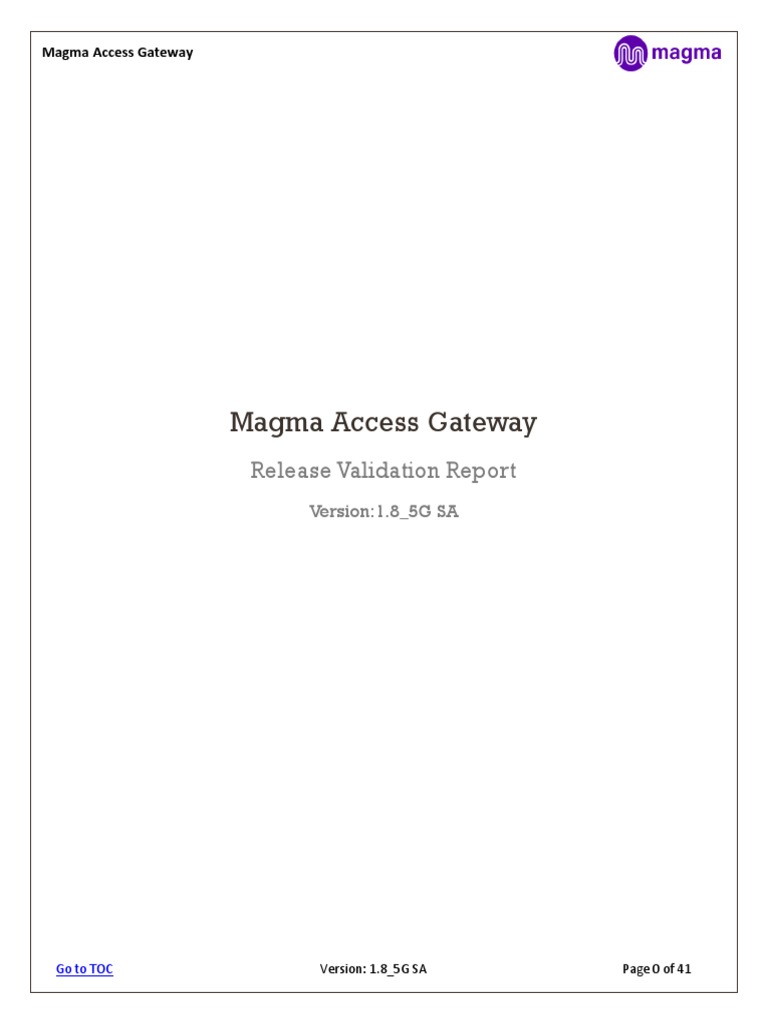 Magma AGW Release V1.8-5G-SA. .Validation - Report | PDF | I Pv6 ...