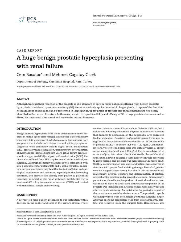 Open Prostatectomy for Huge BPH Case | PDF | Prostate | Prostate Cancer