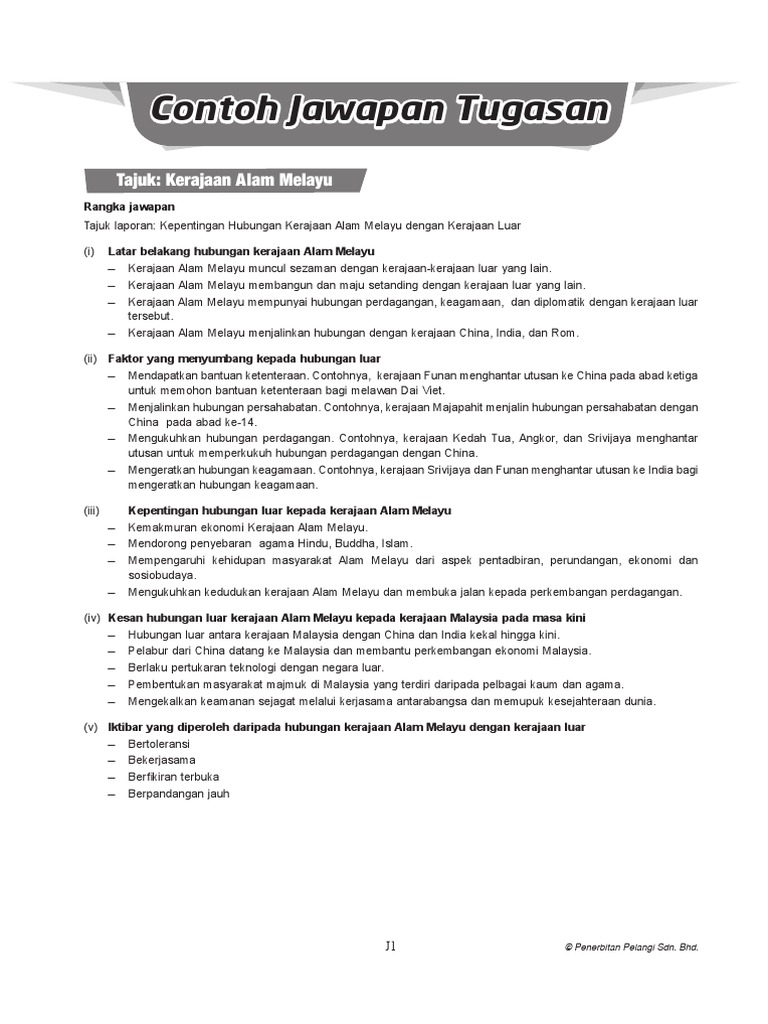 Contoh Jawapan Tugasan | PDF