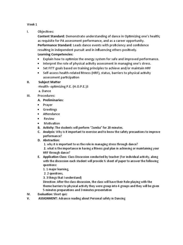 Health Optimization Through Dance Education | PDF | Physical Fitness ...