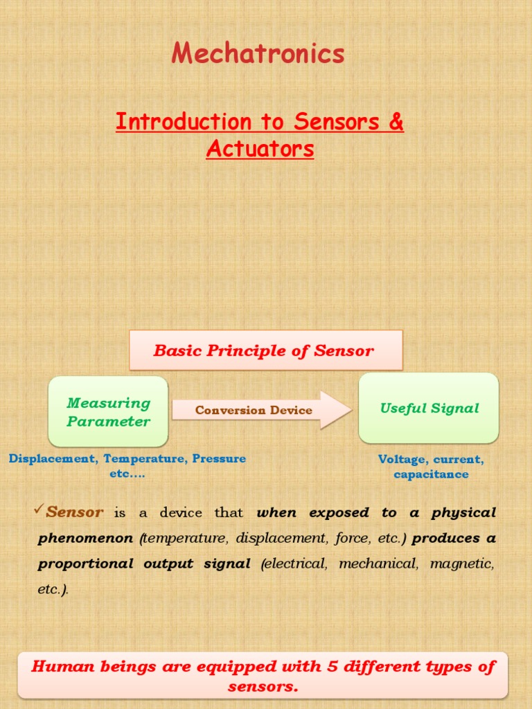 Mechatronics: Sensors & Actuators Basics | PDF | Electric Motor | Electrical Resistance And ...